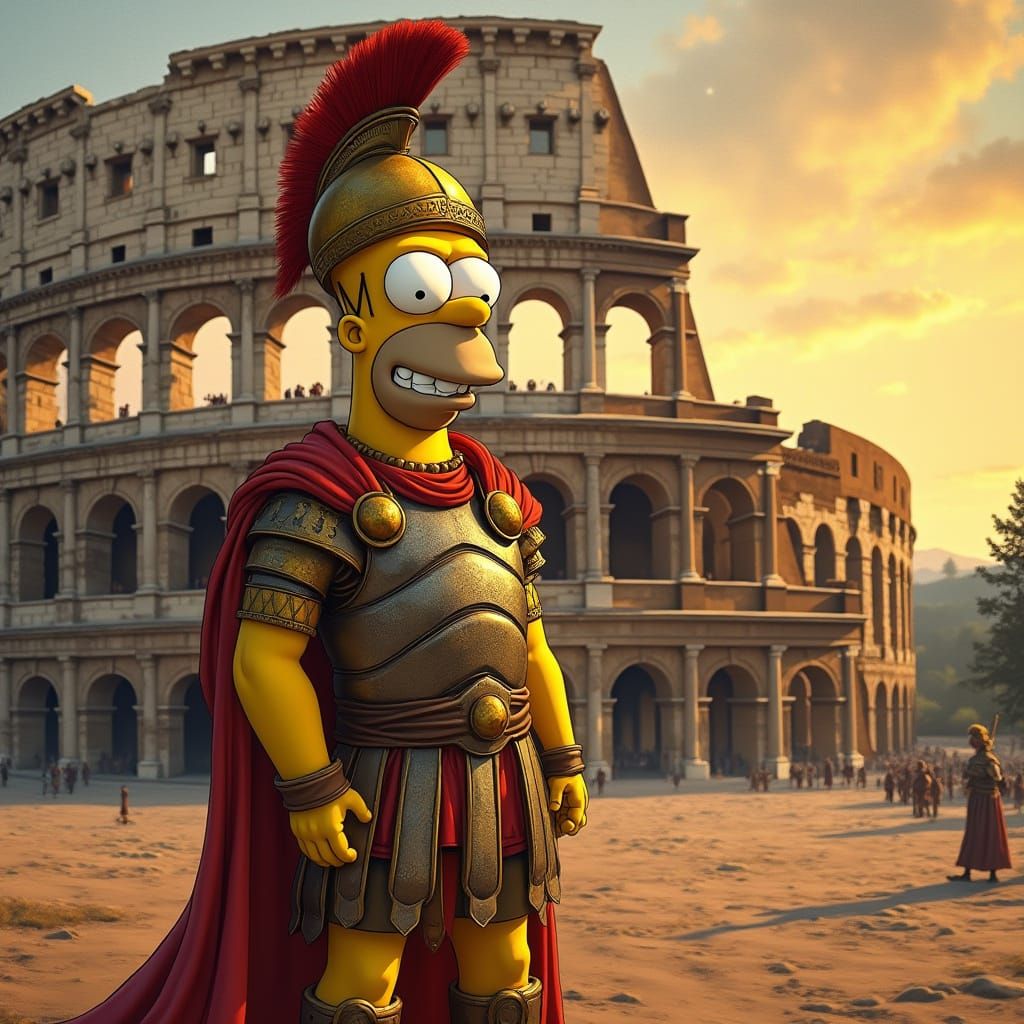 Homer Simpson. - Roman Centurion Homer Simpson Triumphs Befo...
