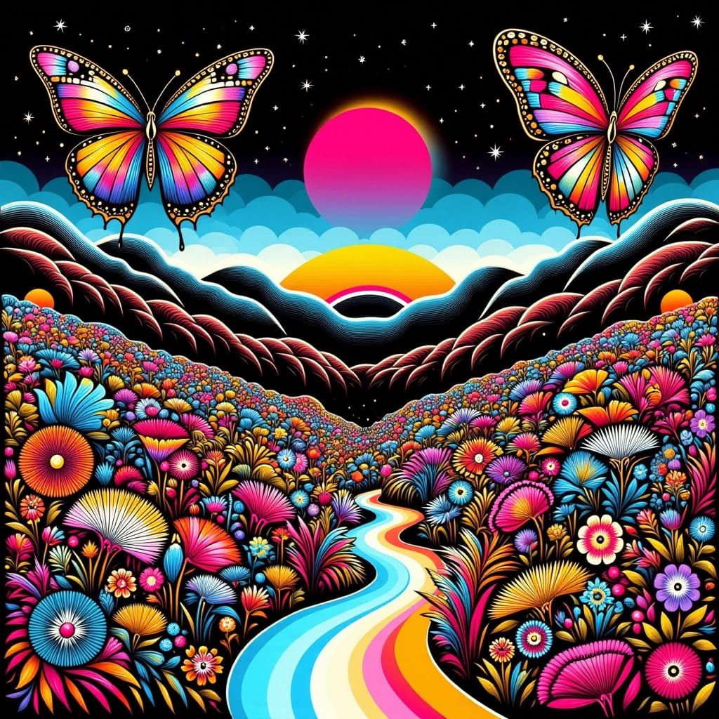 🦋🦋🦋🦋🦋🦋🦋🦋 Screen print, pop art, splash screen art, triadic colors ...