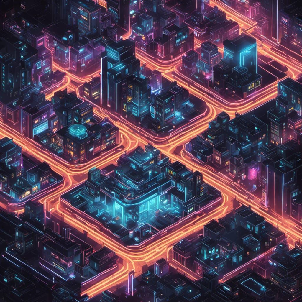 Isometric Sci-fi City - AI Generated Artwork - NightCafe Creator