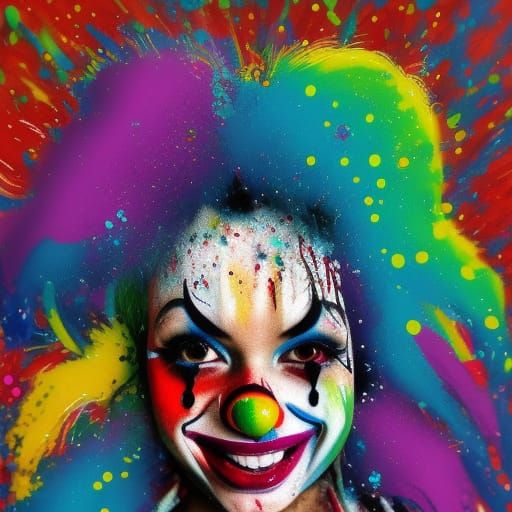 Cute Rainbow Clown - AI Generated Artwork - NightCafe Creator
