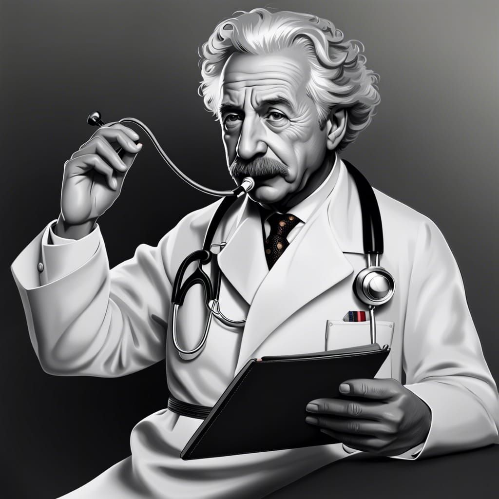 Einstein as a doctor - AI Generated Artwork - NightCafe Creator