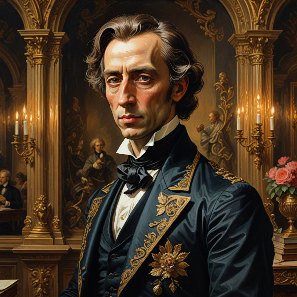 Baroque-Inspired Portrait of a Joyful Undead Butle... - AI Art