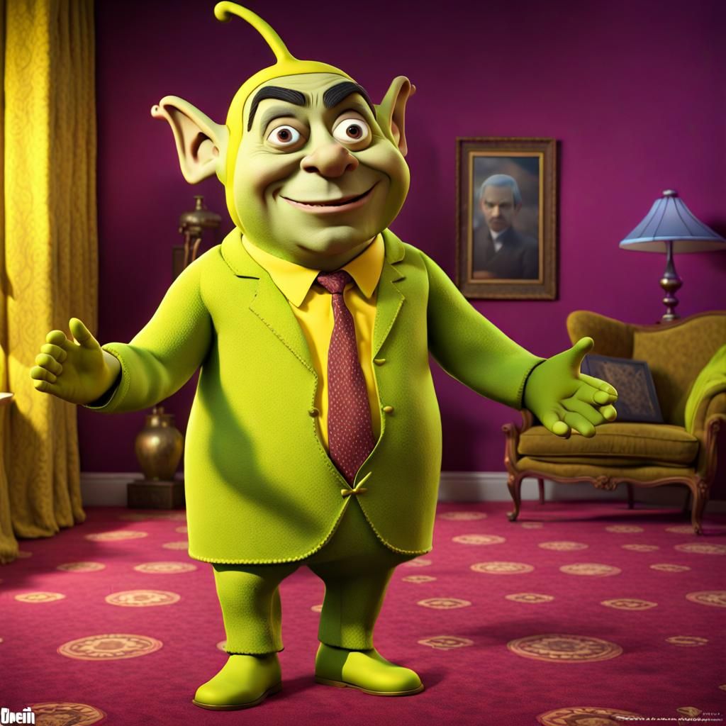 Mr. Bean as Teletubby Shrek in "Inception" - AI Generated Artwork ...