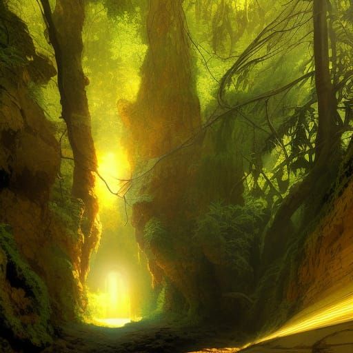 Natural portal, sunlight and shadow, - AI Generated Artwork - NightCafe ...