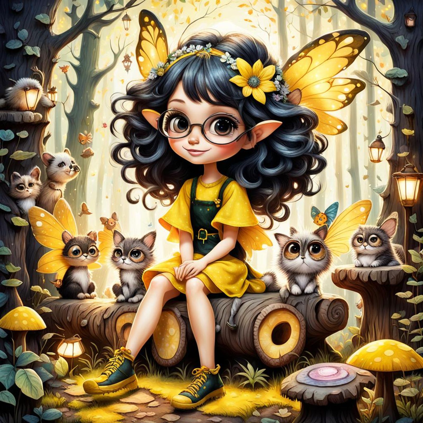 Fantasy Yellow fairytale - AI Generated Artwork - NightCafe Creator