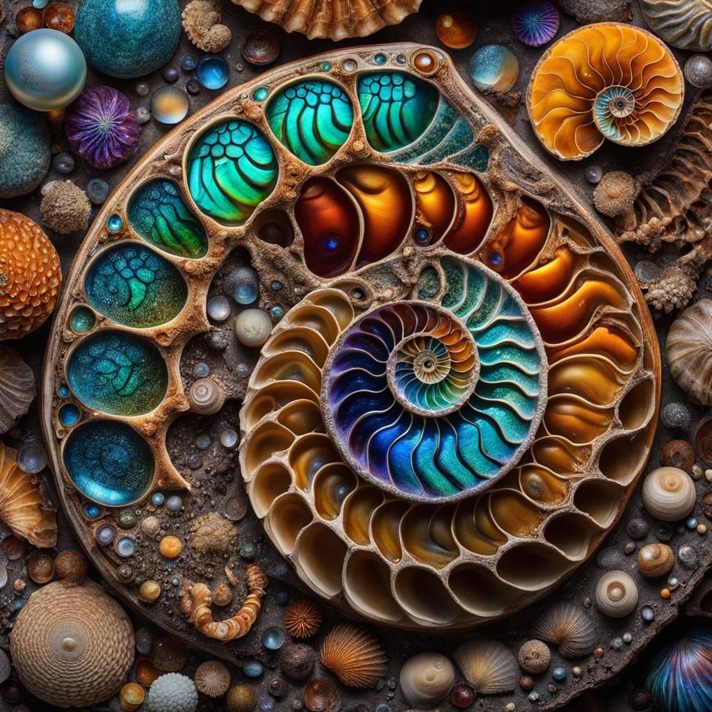 Ammonite fossil - AI Generated Artwork - NightCafe Creator