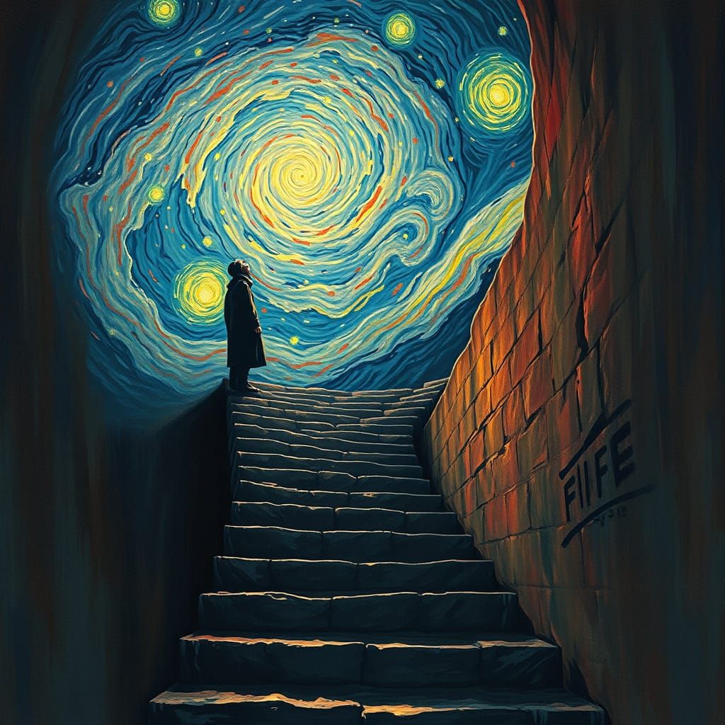 Define "stares" is it not stairs, the word derives from the ancient "star".