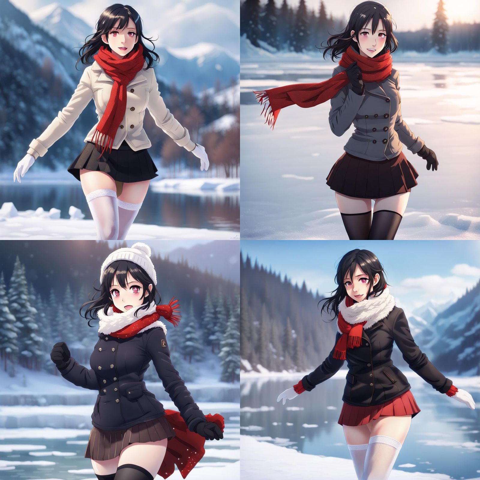 Skating in Snow - AI Generated Artwork - NightCafe Creator