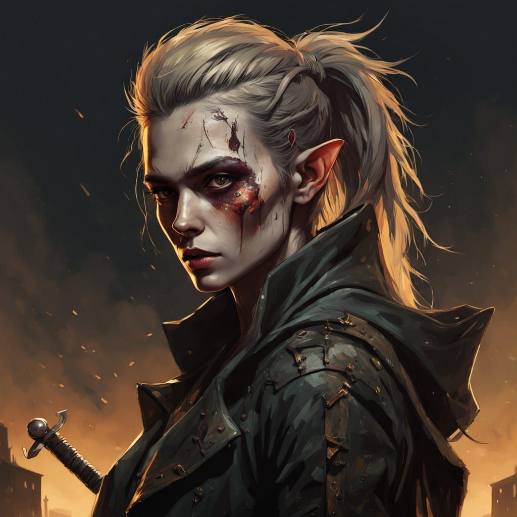 Elf warrior - Gritty Punk Elf Warrior in Exquisite Concept ...