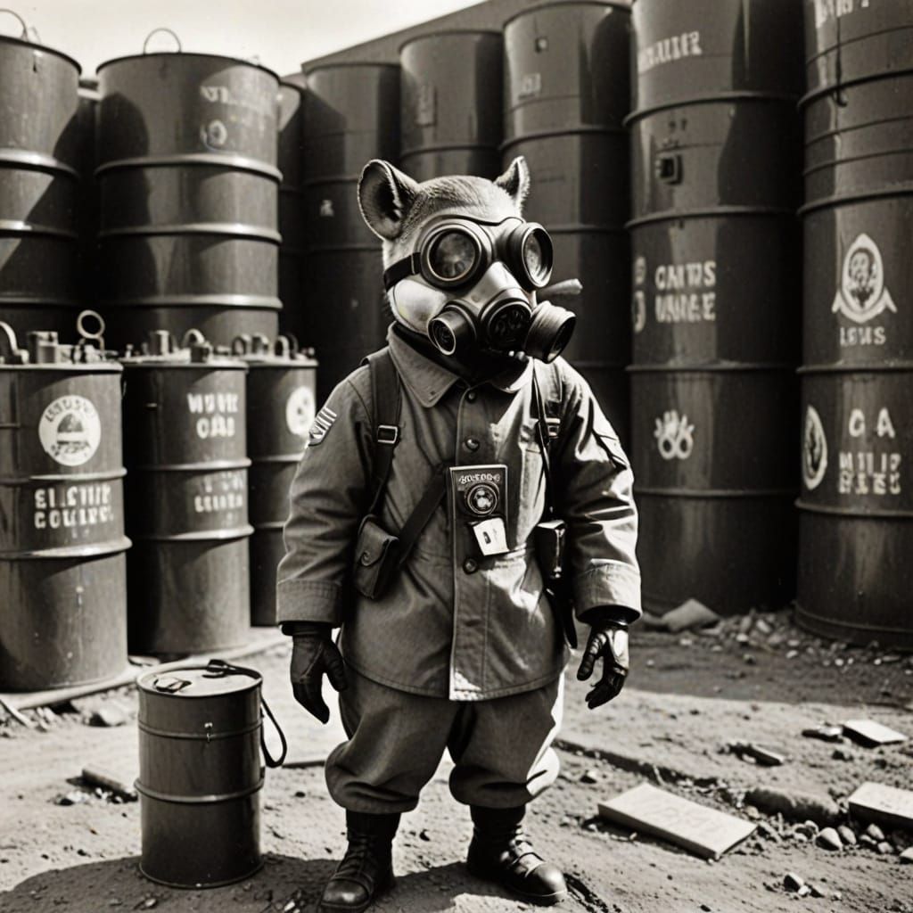 Biological Warfare - WWI-Era Chipmunk in Military Attire wit...