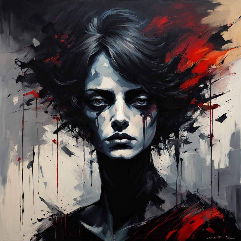 death - Surreal Neo-impressionist Painting of the Angel of D...