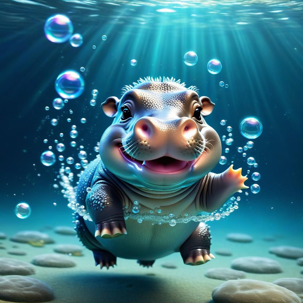 Pygmy hippopotamus - AI Generated Artwork - NightCafe Creator