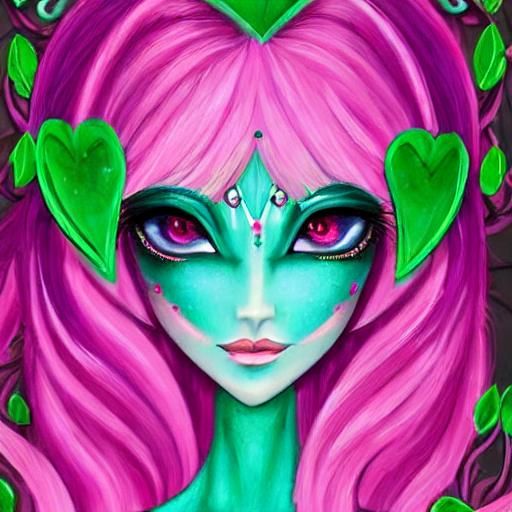 Pink and Green Avatar - AI Generated Artwork - NightCafe Creator