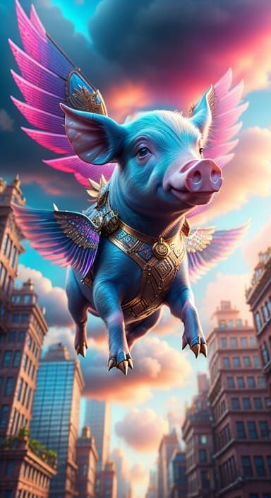 When Pigs Fly - AI Generated Artwork - NightCafe Creator