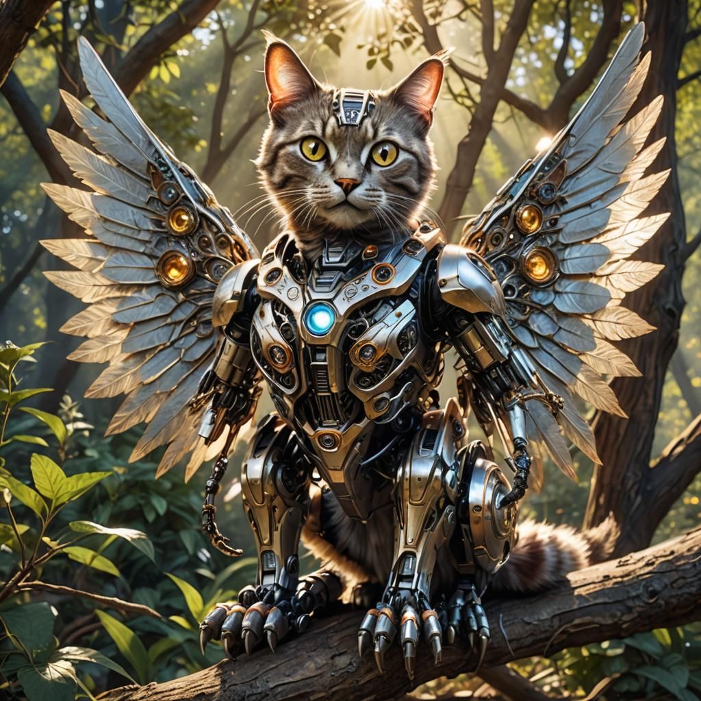 Cyborg cat - AI Generated Artwork - NightCafe Creator
