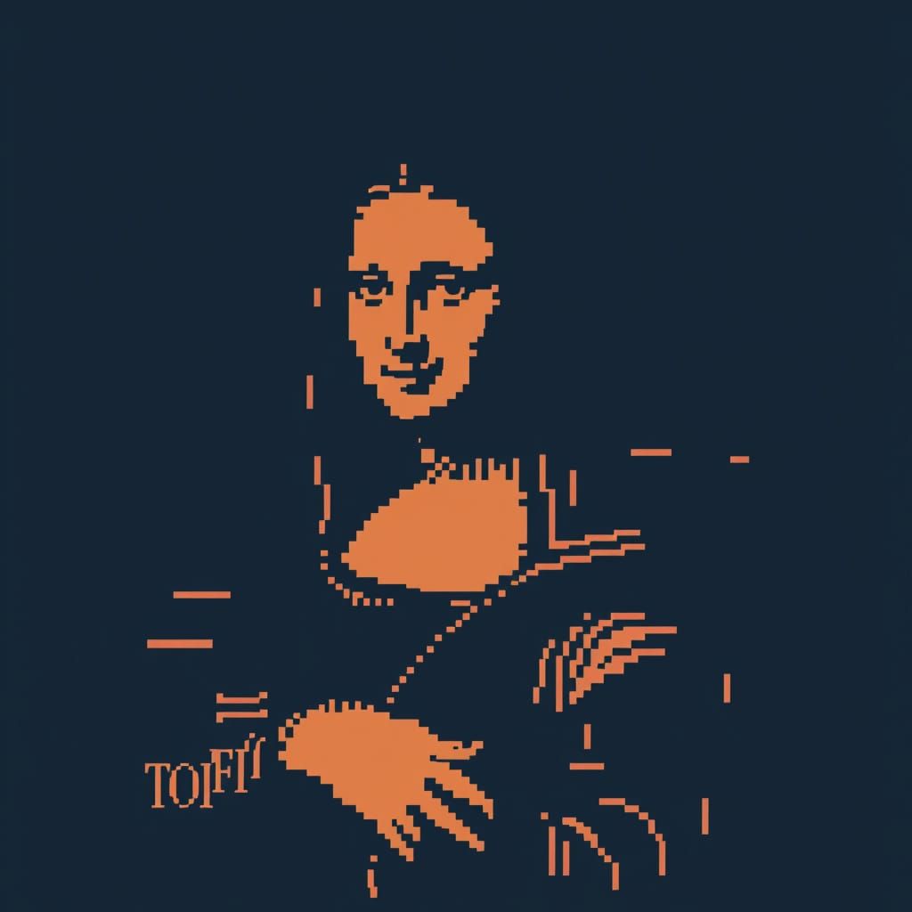 Mona Lisa in Refined ASCII Art - AI Art