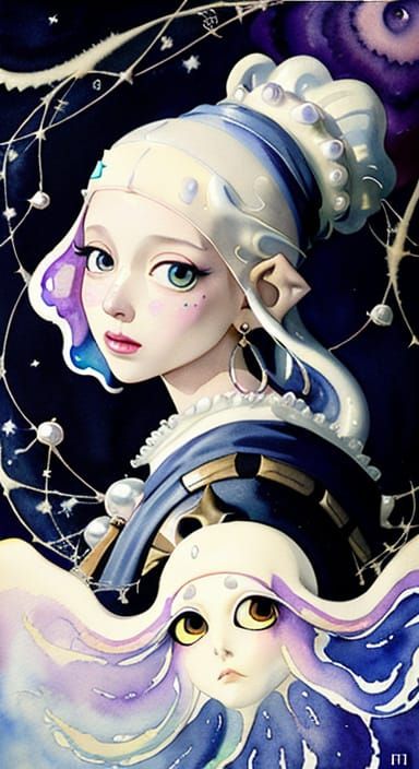 Enigmatic Lady in Whimsical MS Paint Portrait - AI Art