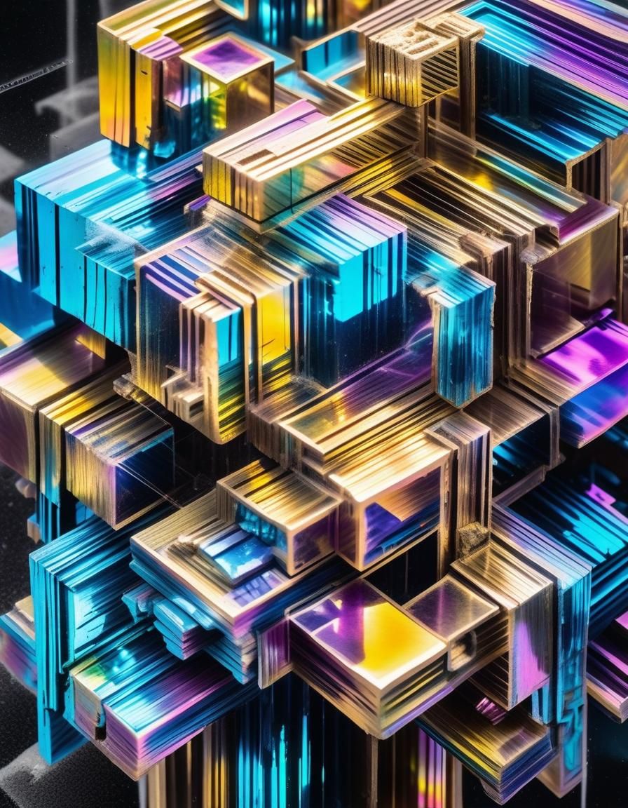 Abstract bismuth labyrinth - AI Generated Artwork - NightCafe Creator