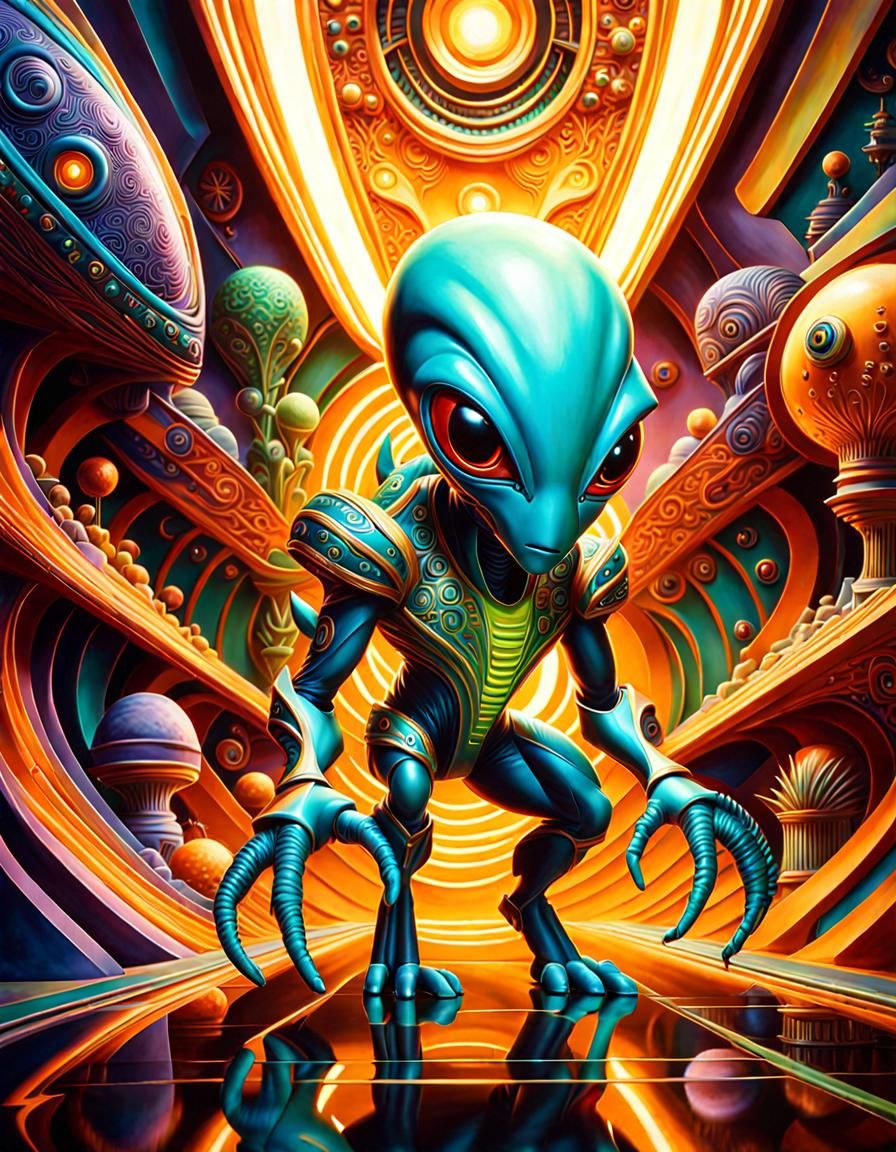 Alien Visitor - AI Generated Artwork - NightCafe Creator