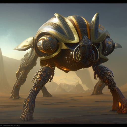 scarab with mechanical limbs - AI Generated Artwork - NightCafe Creator