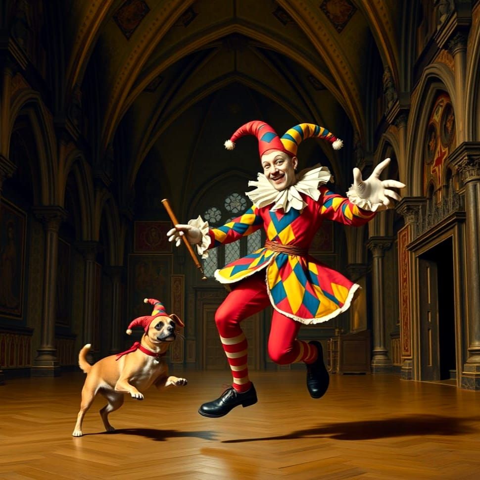 Wouldst Thou join us in the Dance? - Jester and Dog Dance in...