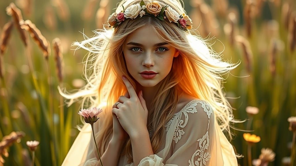 Dreamy Portraits of Feminine Grace - Ethereal Lady in a Sunl...