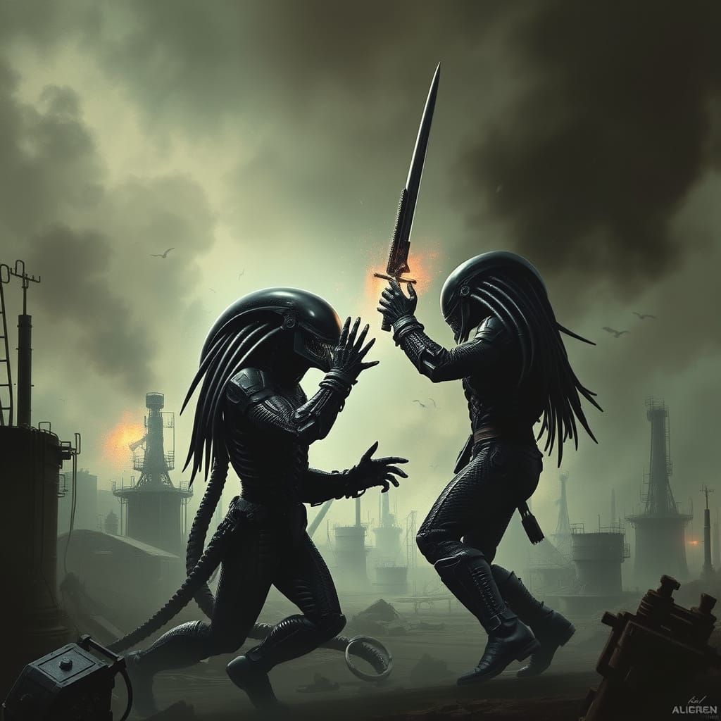 Alien vs depredador peleando - Alien vs Predator Battle in ...