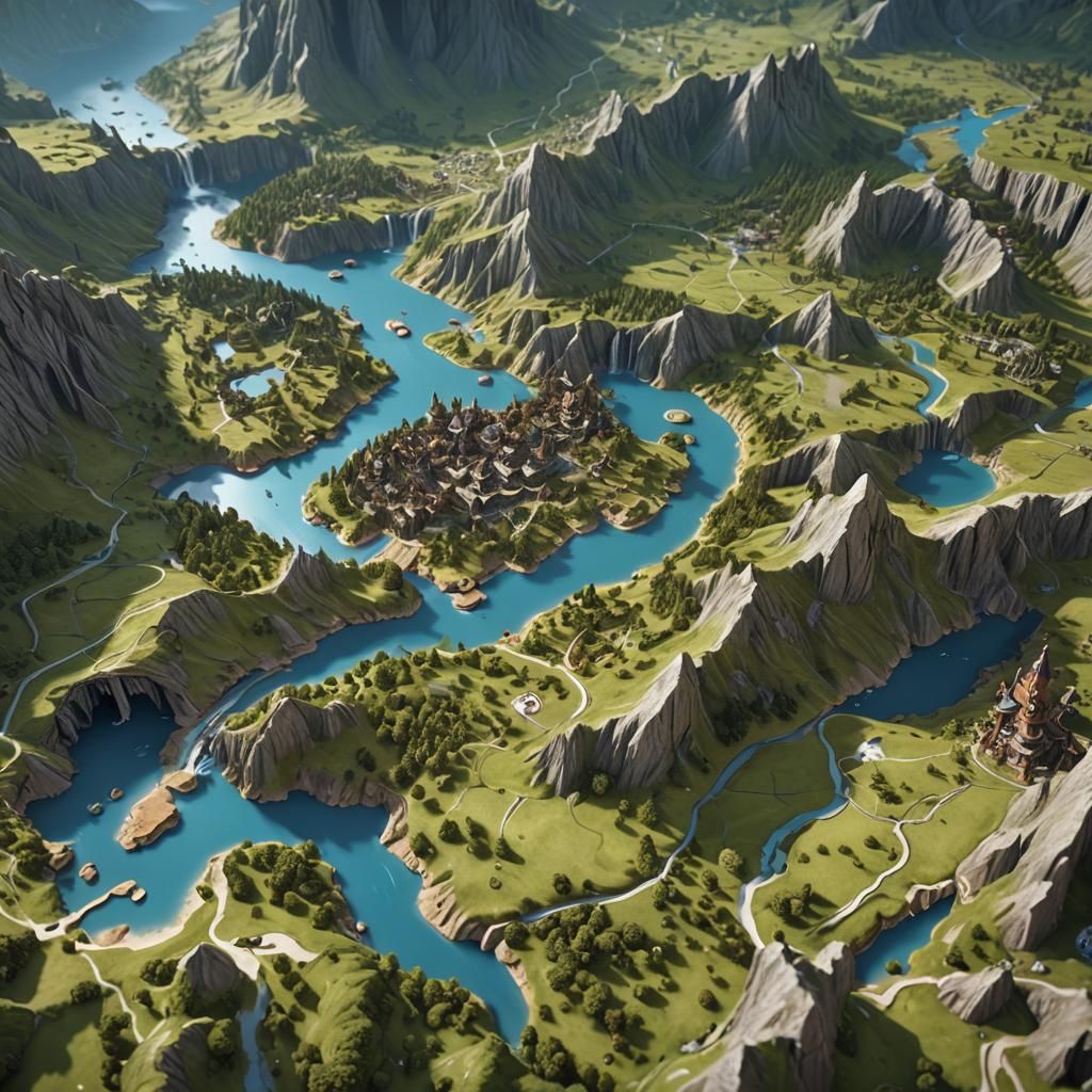 3D fantasy map - AI Generated Artwork - NightCafe Creator