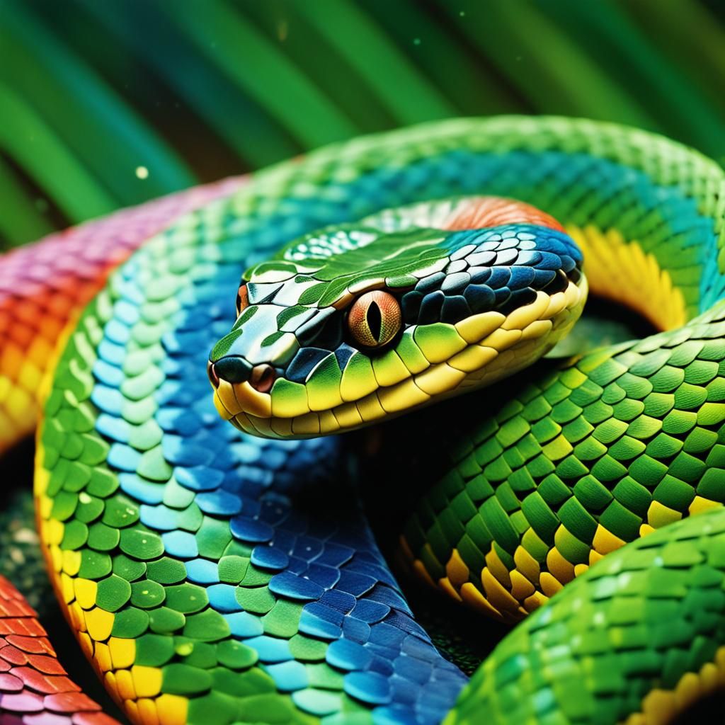 Rainbow Snake - AI Generated Artwork - NightCafe Creator