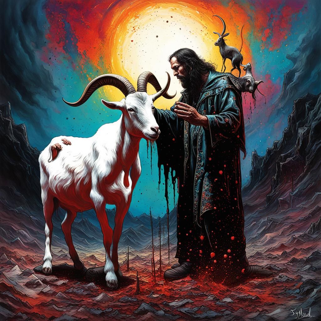 Saint Martin and his goat - AI Generated Artwork - NightCafe Creator