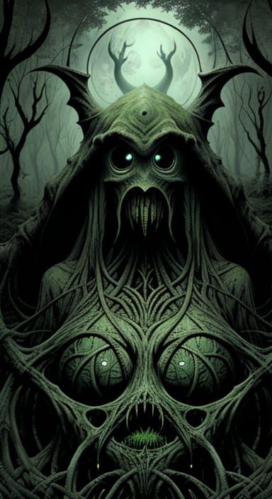 Ethereal Goddess of the Swamp in Cyberpunk Style - AI Art