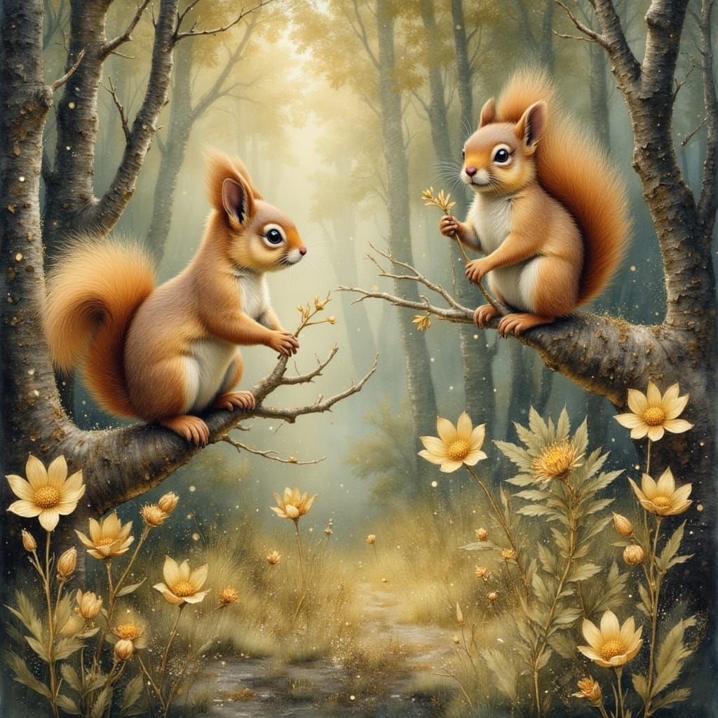 Squirrel talk. - Squirrel talk.