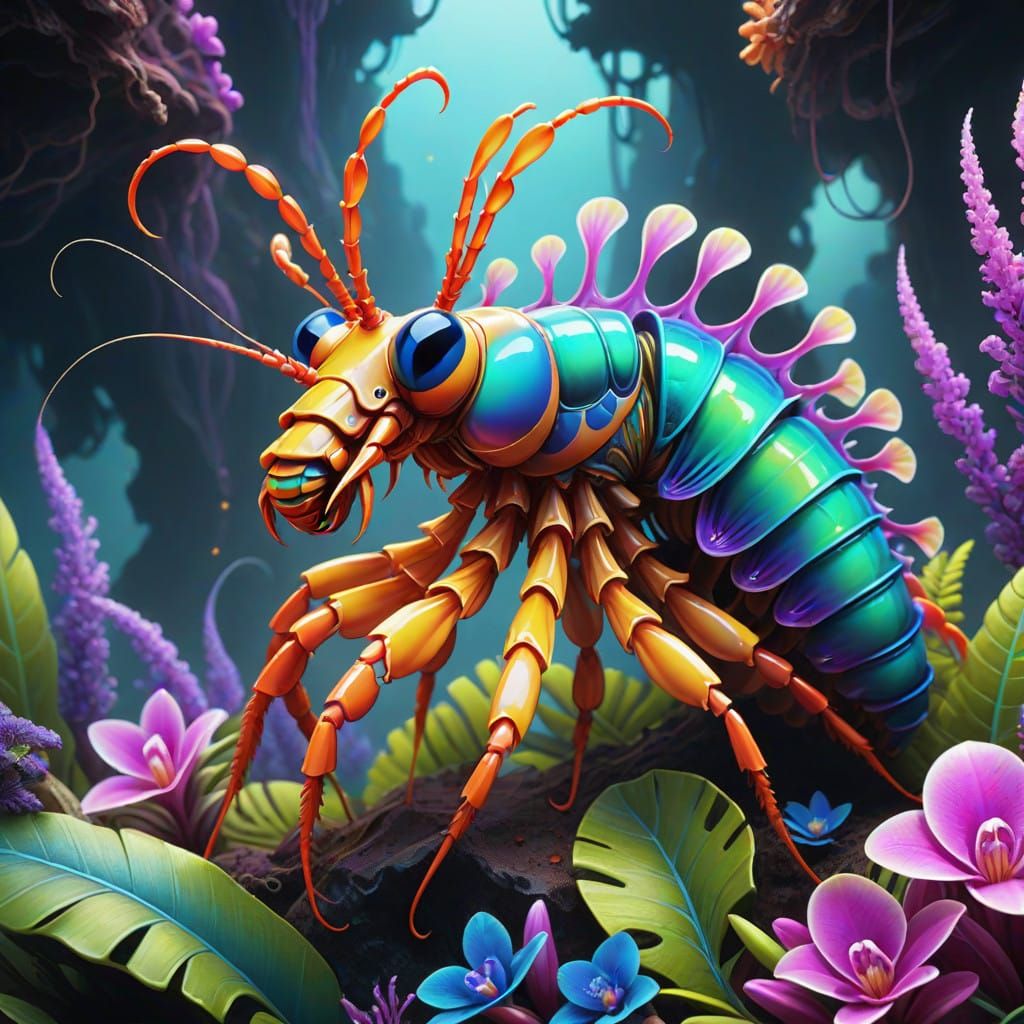 Exotic Mantis-Shrimp Aliens Emerge from Otherworld... - AI Art
