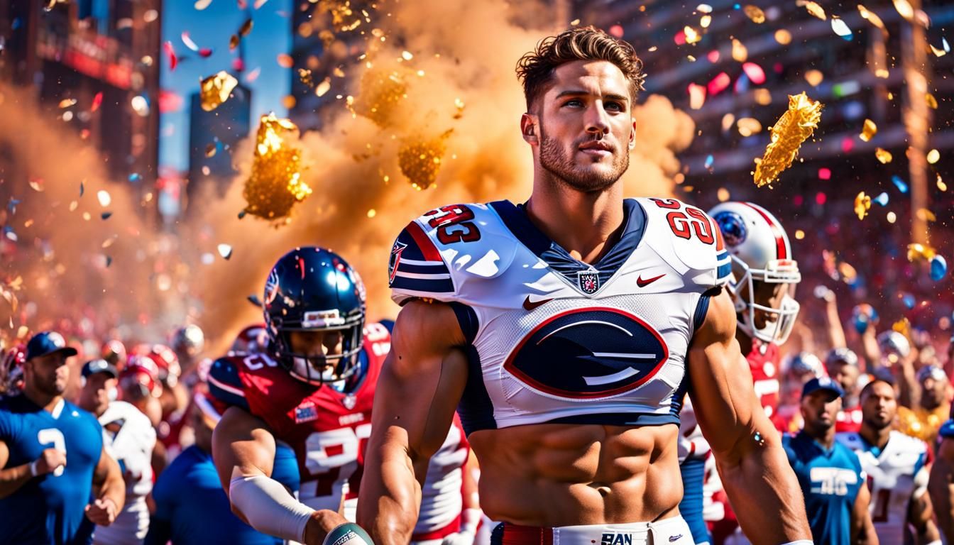 The handsome & muscular football player - AI Generated Artwork ...