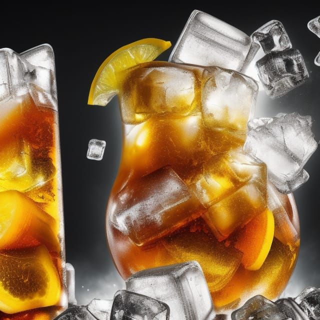 ICE tea with ice cubes Epic cinematic brilliant stunning intricate ...