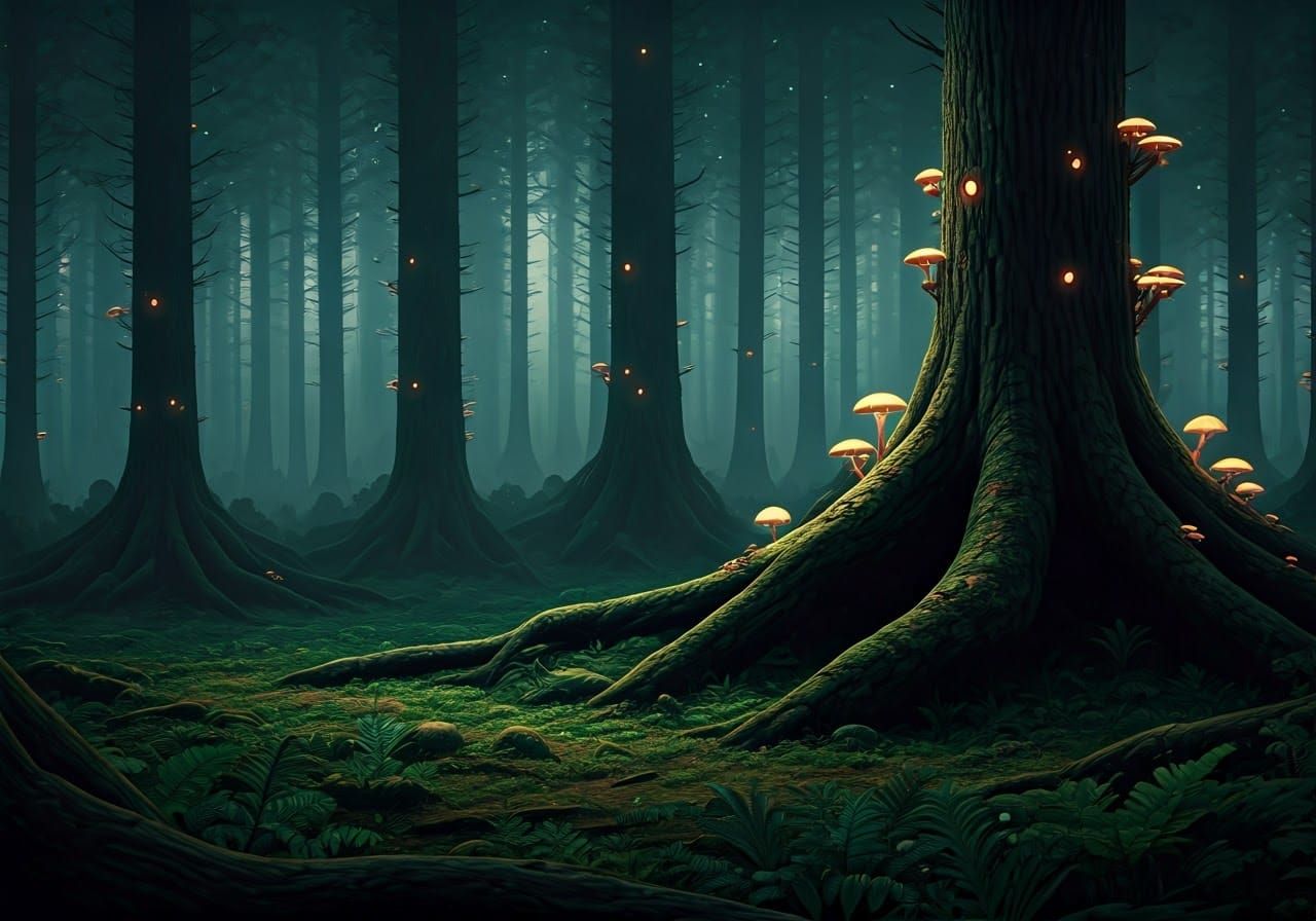 Prehistoric Forest - Mystical Primeval Forest at Dusk