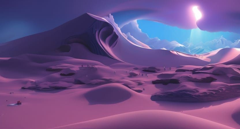 Pink Sandwaves Wasteland - AI Generated Artwork - NightCafe Creator