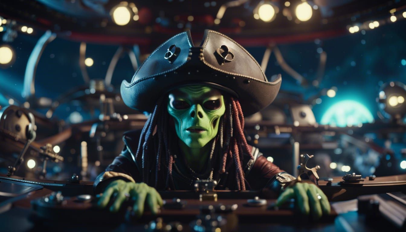 Alien pirate captain - AI Generated Artwork - NightCafe Creator