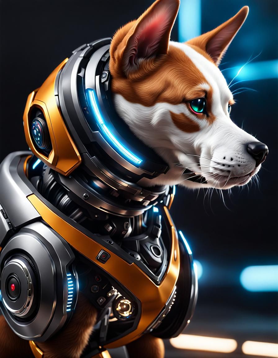 Cyborg Dog - AI Generated Artwork - NightCafe Creator