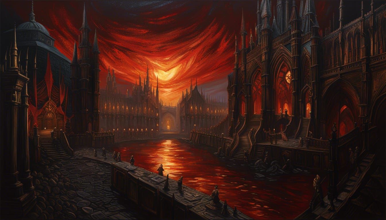 Dark Souls, Bloodborne, Eldritch, hyperdetailed oil on canvas, golden ...