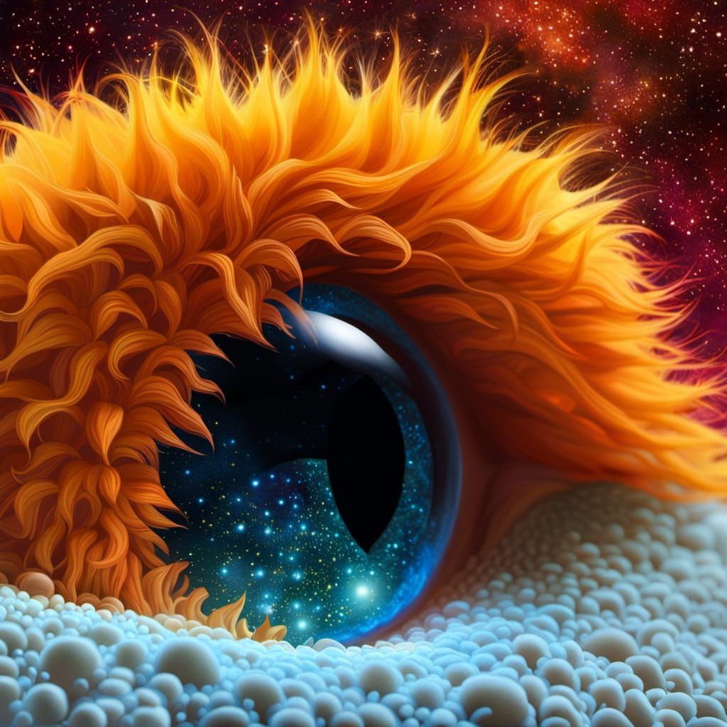 Fluffy alien eye ball creature on a moon - AI Generated Artwork ...