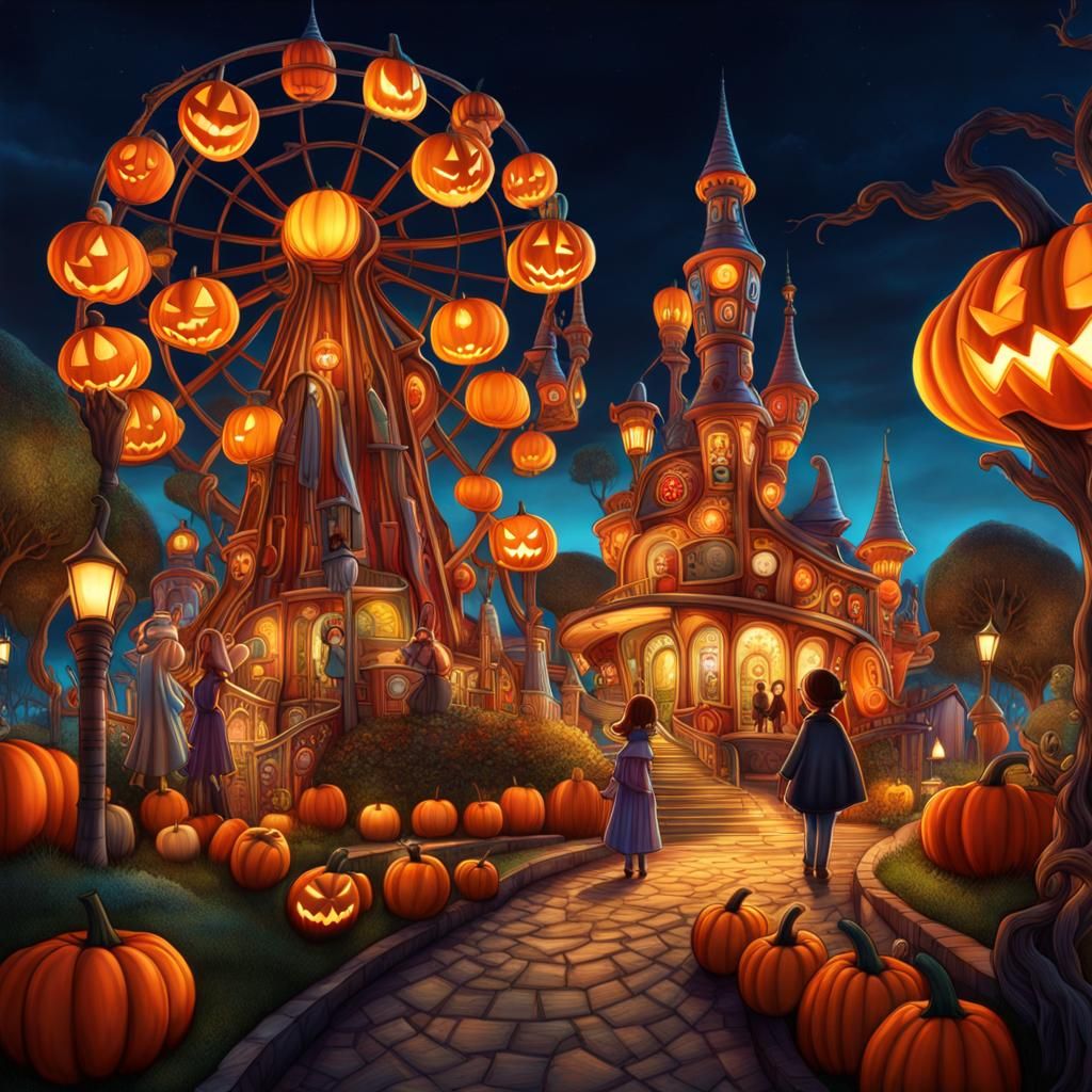 Halloween amusement park - AI Generated Artwork - NightCafe Creator