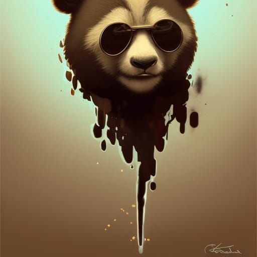 A gangstar rap panda with sunglasses head and shoulders portrait, 8k ...