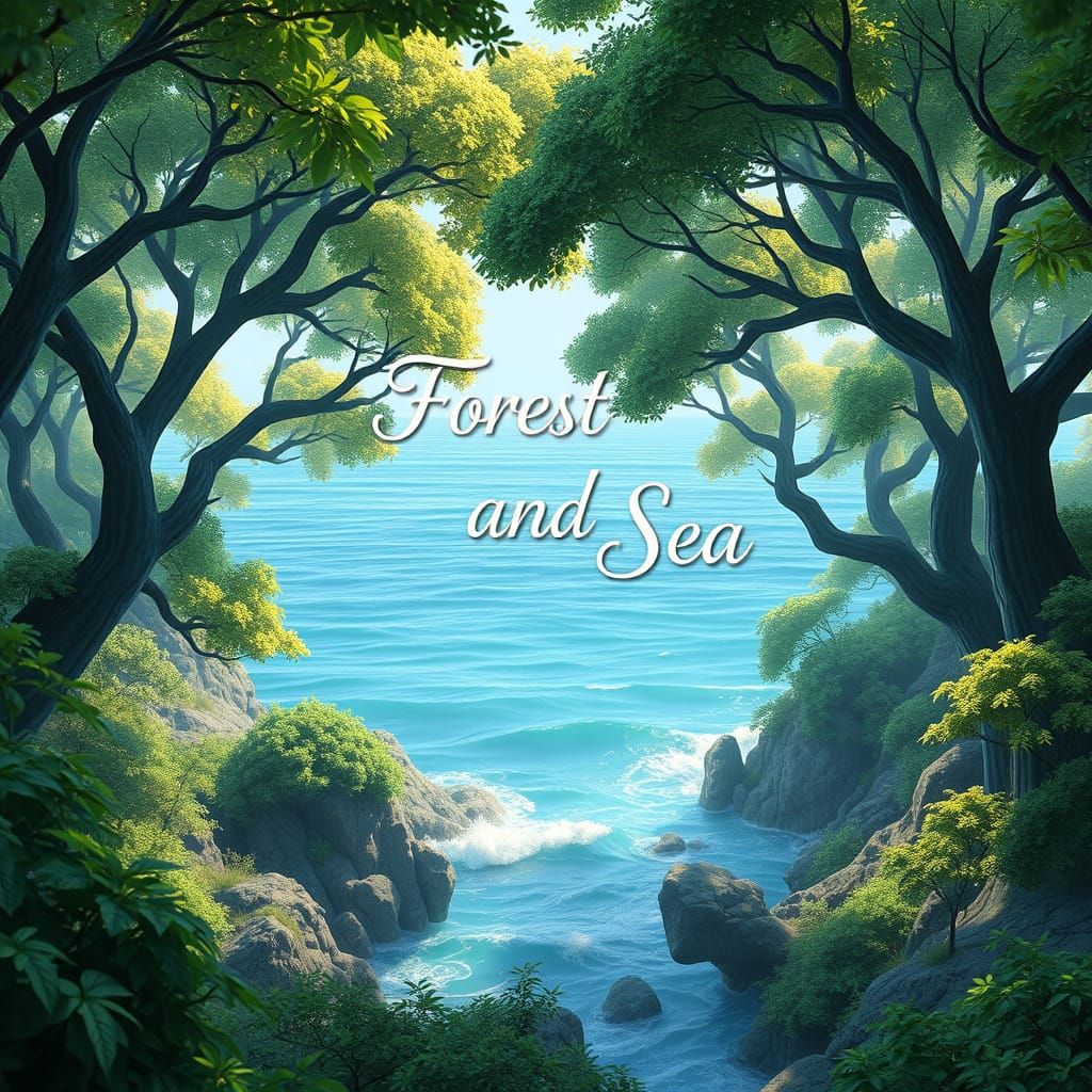 Forest Merges with Sea: A 3D Rendered Landscape - AI Art