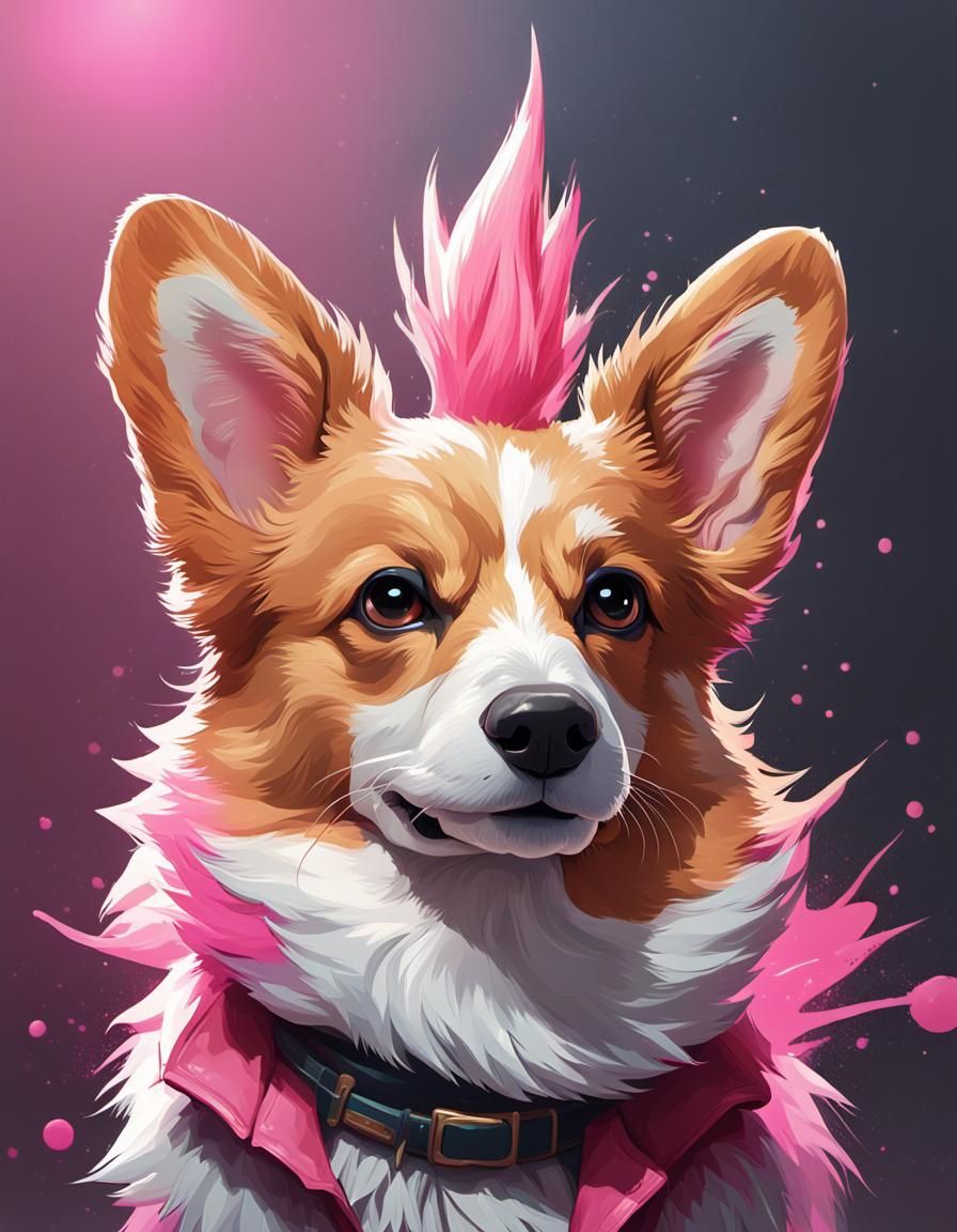 Portrait of a corgi-punk - AI Generated Artwork - NightCafe Creator