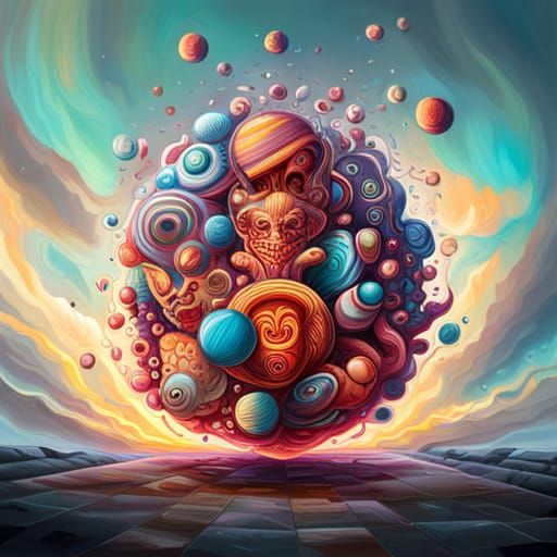 exploding planets collide, detailed design, splash art - AI Generated Artwork - NightCafe Creator