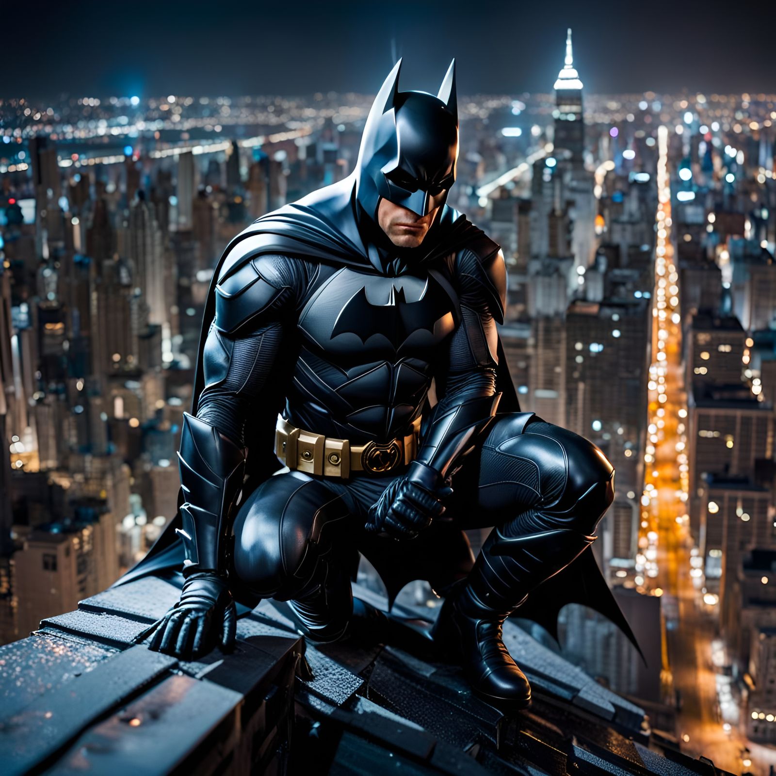 Batman keeps watch over the night-time cityscape - AI Generated Artwork ...