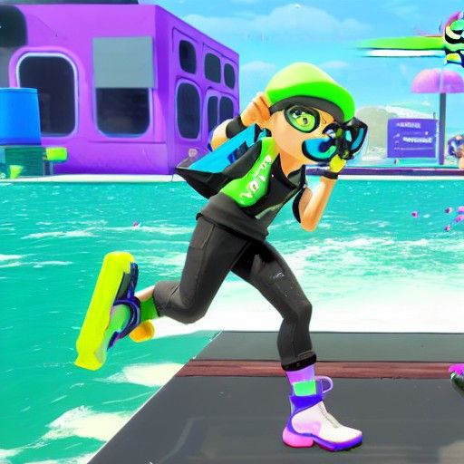A screenshot of a Splatoon 2 game - AI Generated Artwork - NightCafe ...
