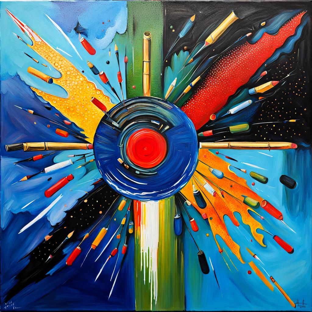 Bullet, abstract painting, metaphor, symbolic - AI Generated Artwork ...
