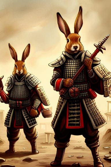 post apocalyptic samurai rabbits : r/nightcafe
